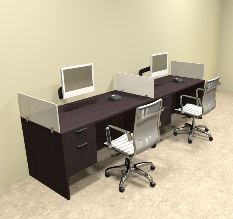 Two Person Divider Modern Office Workstation Desk Set, #OT-SUL-SP23 ...