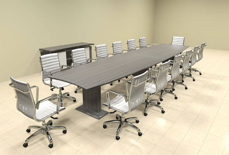 Modern Contemporary Boat Shaped 16' Feet Conference Table, #MT-STE-C16 ...