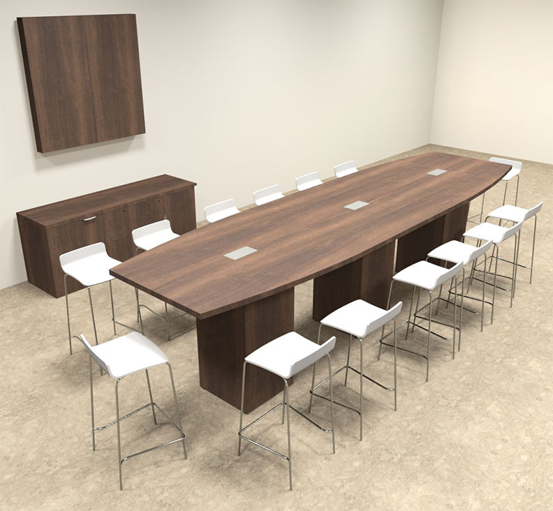 Boat Shape Counter Height 14' Feet Conference Table, #OF-CON-CT16 - H2O ...