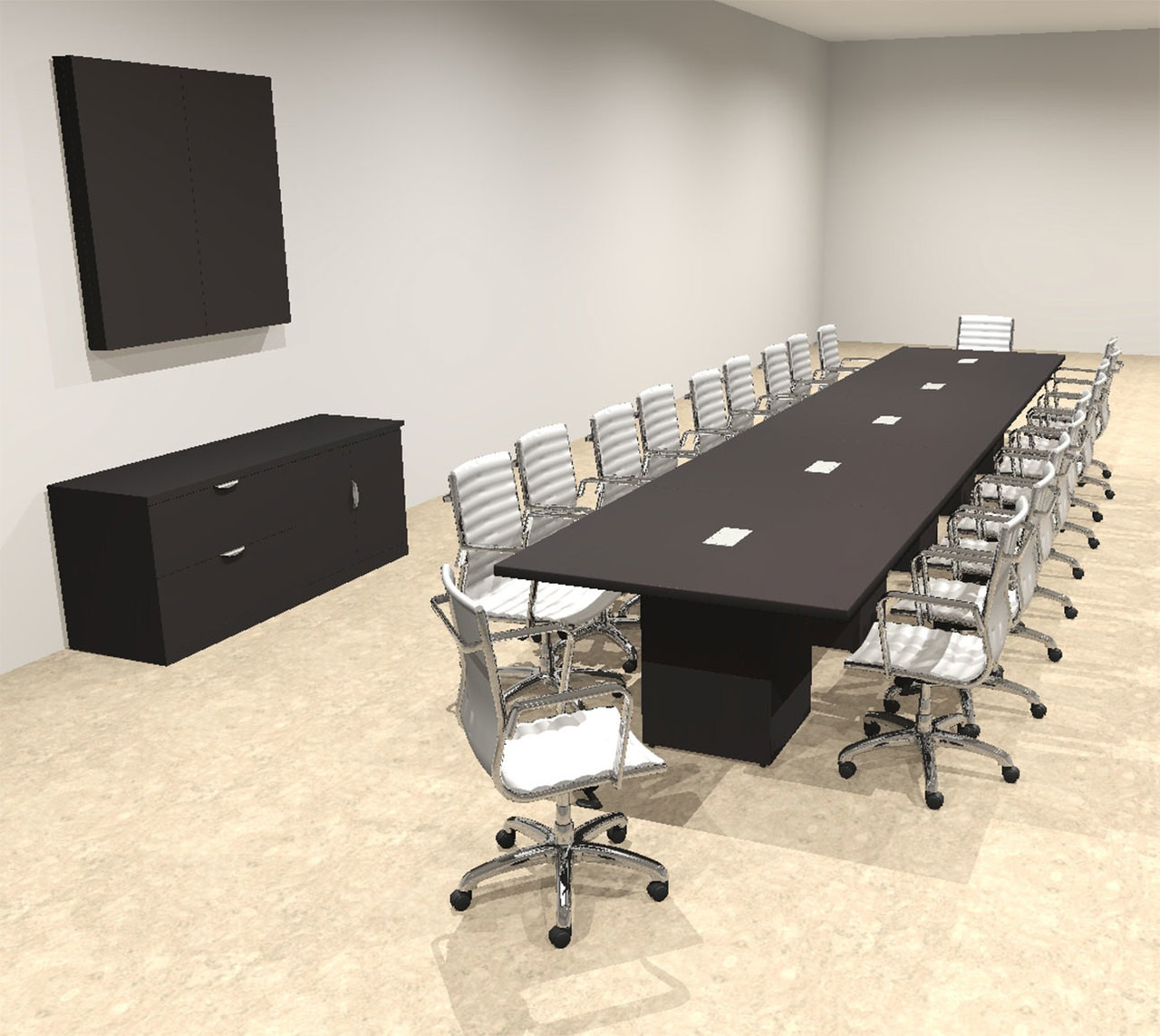 Modern Rectangular Top Cube Leg 20' Feet Conference Table, #OF-CON-CS31 ...