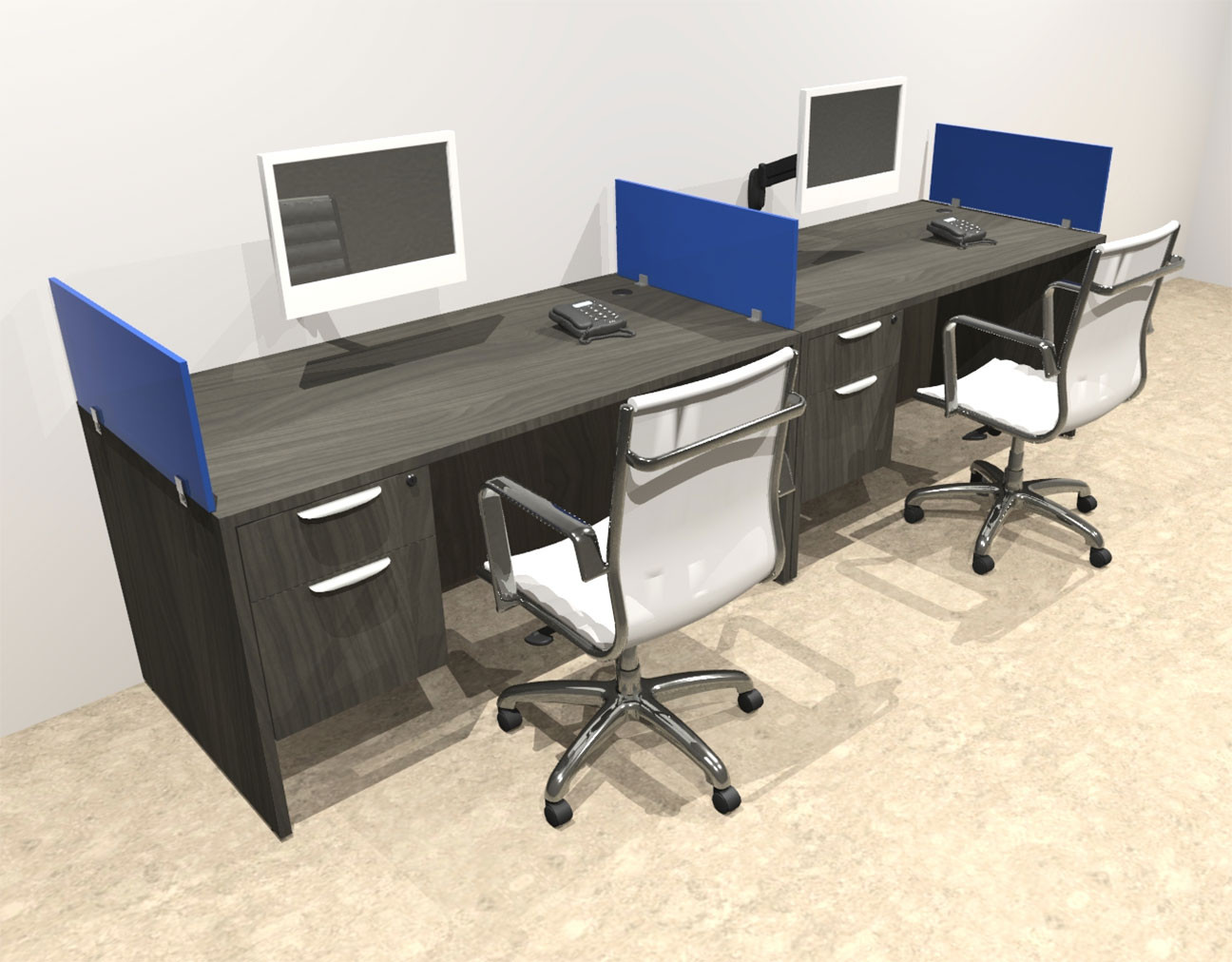 Two Person Modern Divider Office Workstation Desk Set, #OT-SUL-SPB70 ...