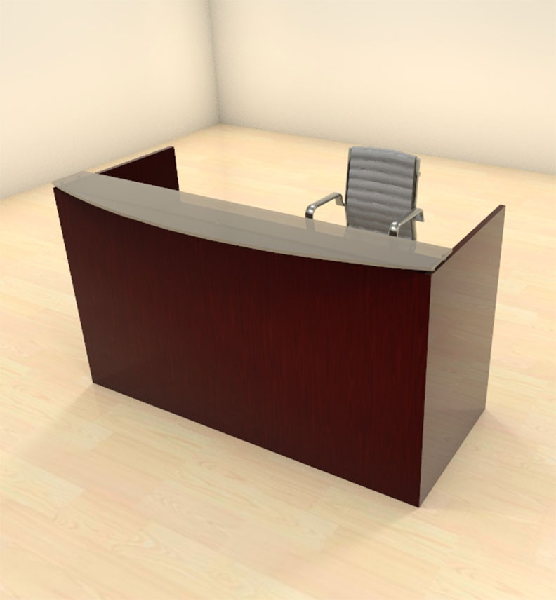 2pc Modern Glass Counter Reception Desk Set, #CH-JAD-R2 - H2O Furniture