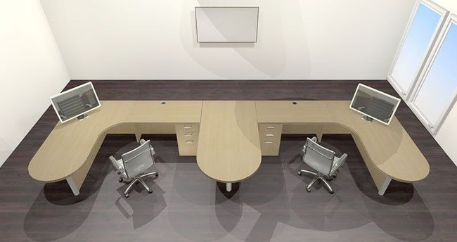 Two Persons Modern Executive Office Workstation Desk Set, #CH-AMB-S50 ...