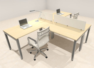 Two Person Modern Divider Office Workstation Desk Set, #OF-CON-SP2 ...