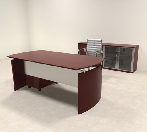 3pc Oval Shape Modern Contemporary Executive Office Desk Set, #PF-TEC ... 3pc Oval Shape Modern Contemporary Executive Office Desk Set, #PF-TEC ...