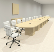Modern Racetrack 28' Feet Conference Table, #OF-CON-CRQ74 - H2O Furniture