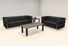 2pcs 5 Person Modern Office LeatherSoft LOVE + SOFA Set, #UF-REG-LSF1-D ...