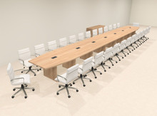 Modern Boat Shaped 30' Feet Conference Table, #OF-CON-C165 - H2O Furniture