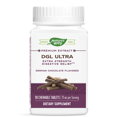 DGL ULTRA CHOCOLATE FLAVOR 90 CHEWABLE TABLETS Nature's Way