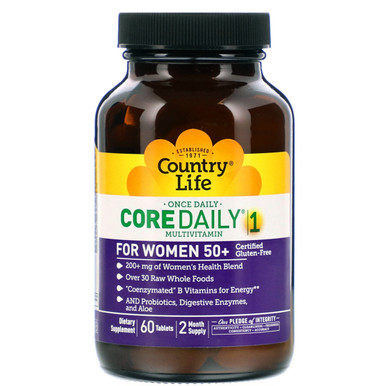 CORE DAILY-1 FOR WOMEN 50+ MULTIVITAMIN 60 TABLETS Country Life