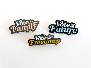 Vote Freedoms Soft Enamel Black Raised Metal Pin with Insert Backing ...