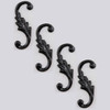 CLA05681 - Black Scroll Shutter Dogs (D) - Jeepers Dollhouse Miniatures
