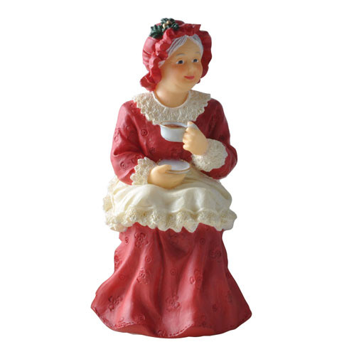 HW3049 - Sitting Mrs. Claus (D) - Jeepers Dollhouse Miniatures