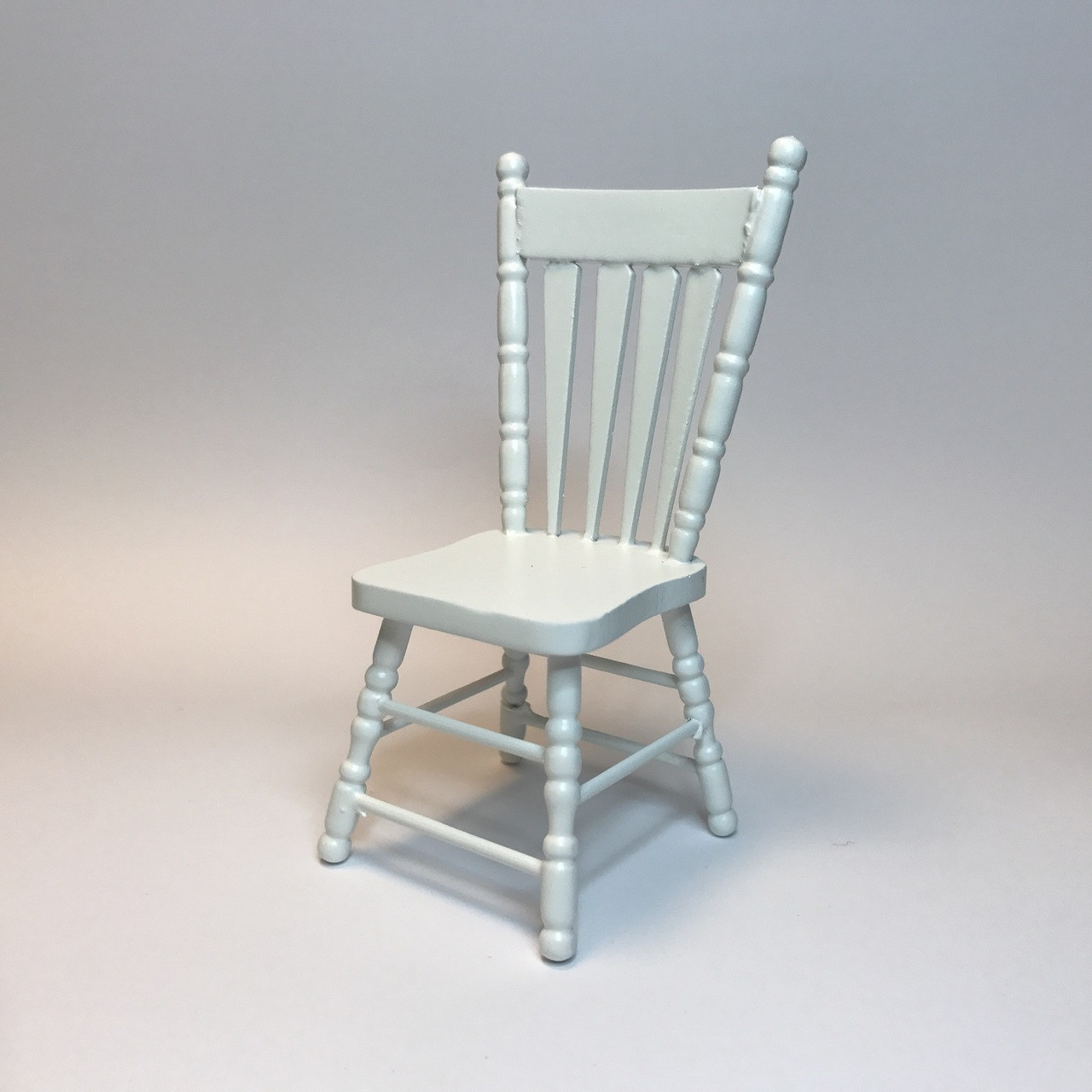 White Painted Wood Side Chair | Jeepers Dollhouse Miniatures