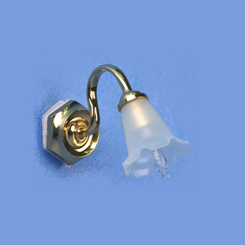 MH640- Single Tulip Canted Wall Sconce - Jeepers Dollhouse Miniatures