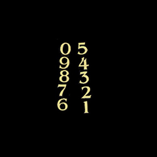 9 Numbers, Brass, House - Jeepers Dollhouse Miniatures
