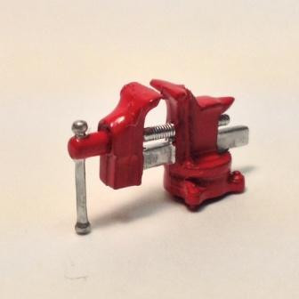 Top Mounted Red Vise - Jeepers Dollhouse Miniatures