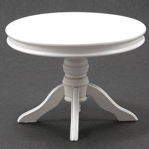 CLA10776 - White Pedestal Table - Jeepers Dollhouse Miniatures