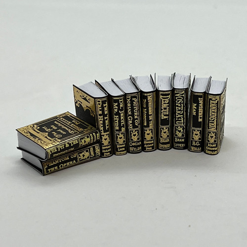 NI154 - Horror Classics Book Set (10 Pieces) - Jeepers Dollhouse Miniatures