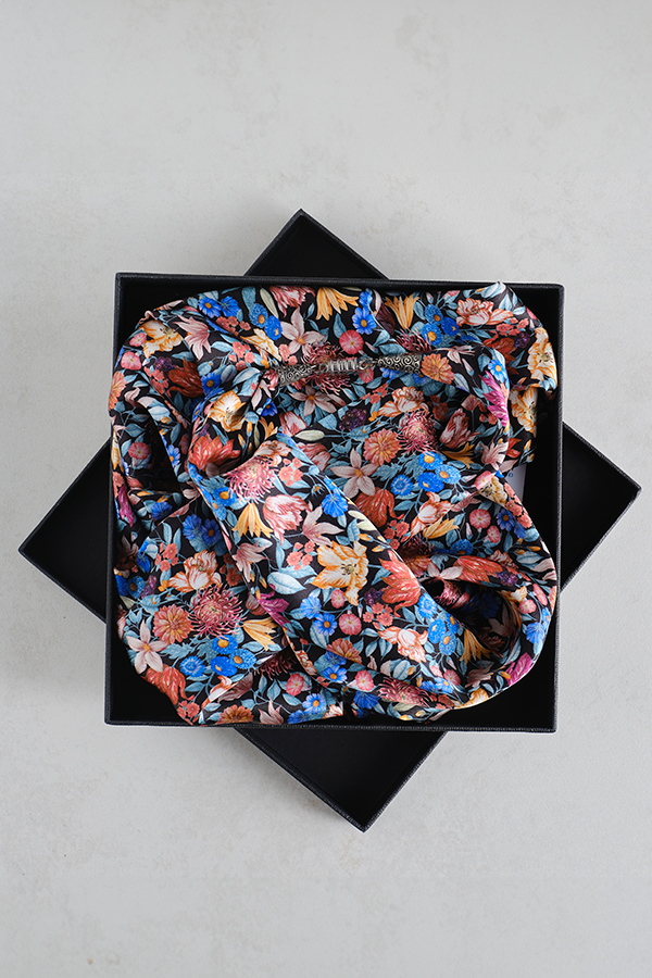 Liberty Print Satin Silk Infinity Scarf