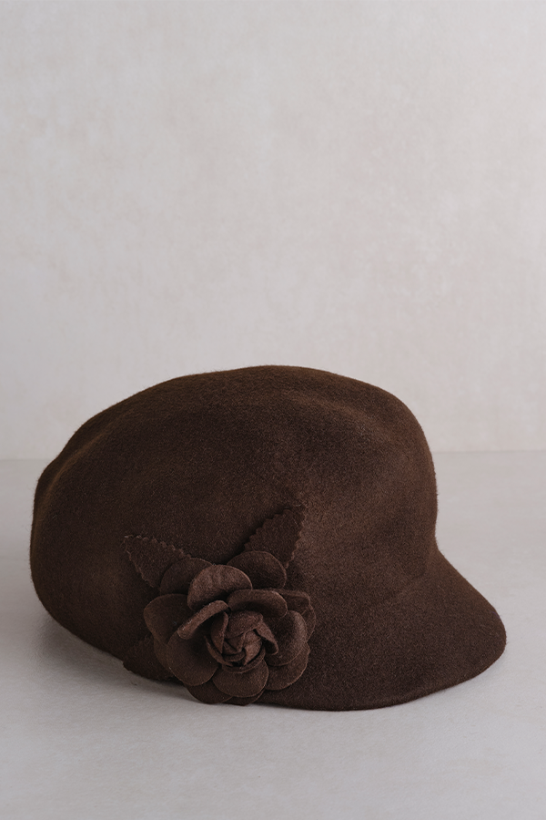 Felted Wool Flower Cap