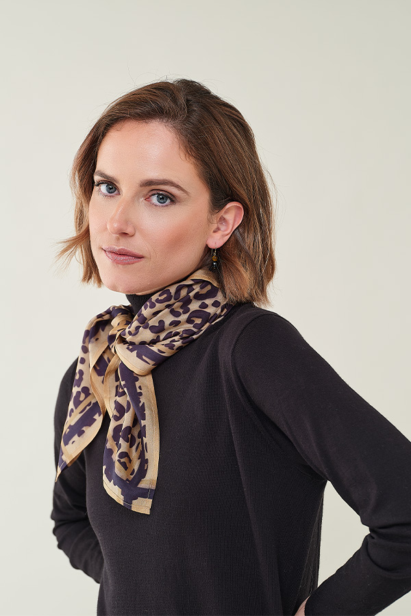 Leopard Print Silk Scarf