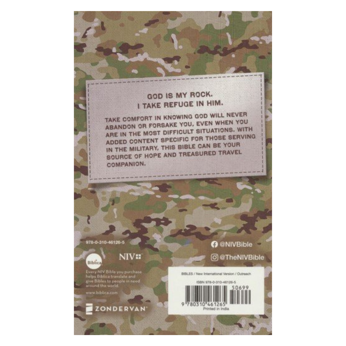 Kinh Thánh Tiếng Anh - Bản NIV Compact Military - Bìa Họa Tiết Quân Đội