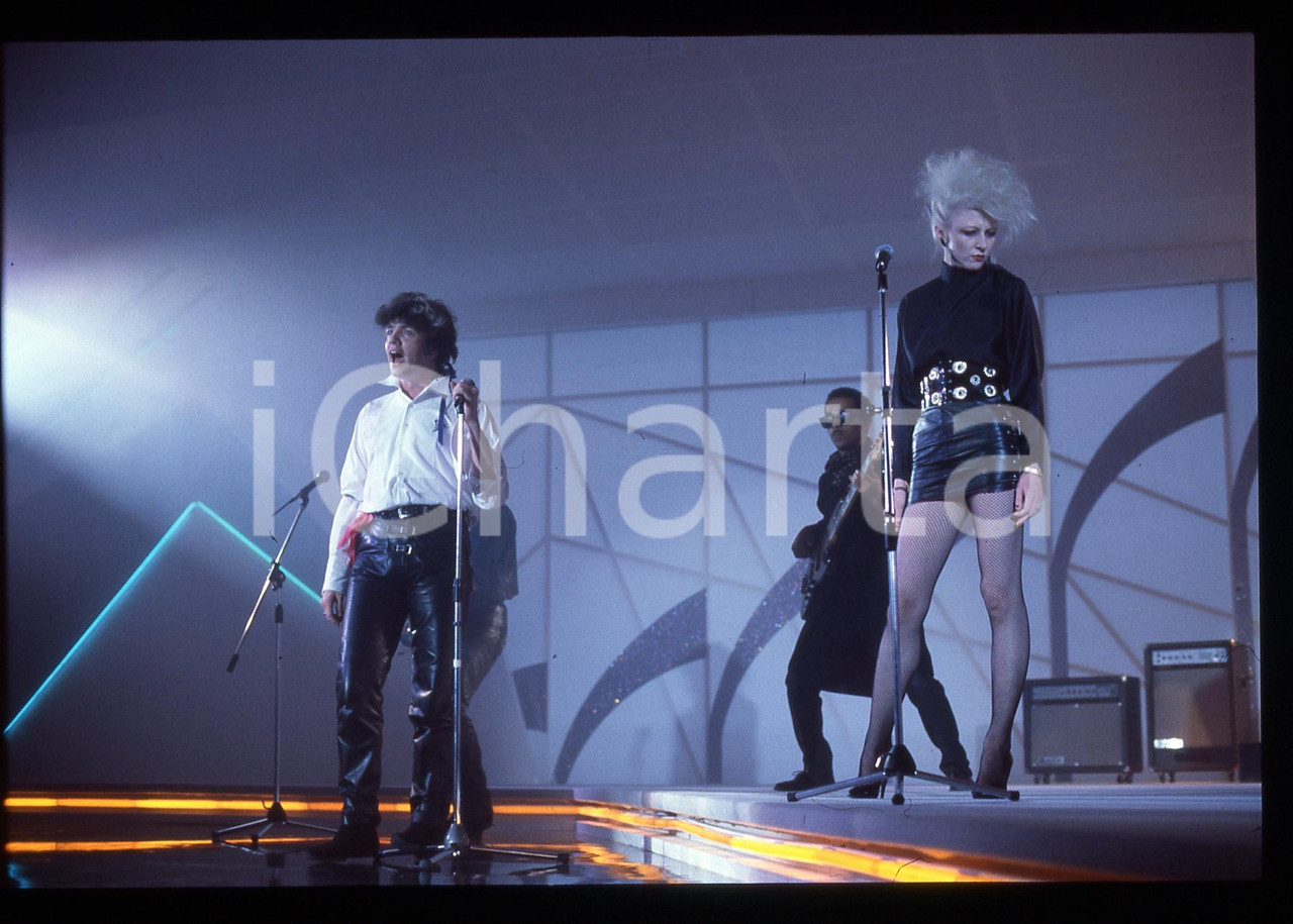 35mm vintage slide* 1984 MUSICA Pete WYLIE e Josie JONES dei The Mighty ...