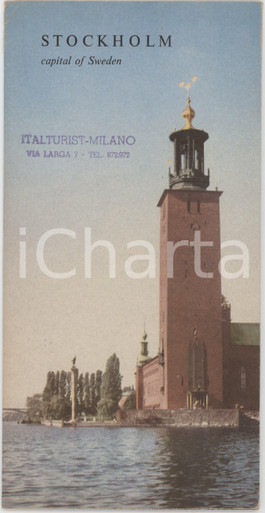 1959 TOURISM - STOCKHOLM Capital of SWEDEN - ILLUSTRATED brochure map
