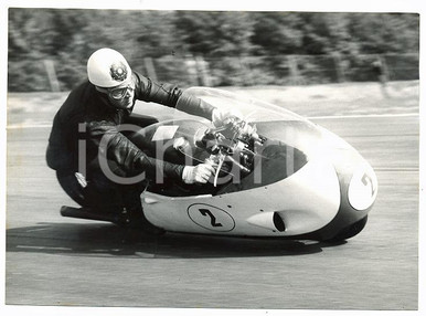 1956 AUTODROMO DI MONZA Prove MOTO GP Geoffrey DUKE pilota GILERA 350cc ...