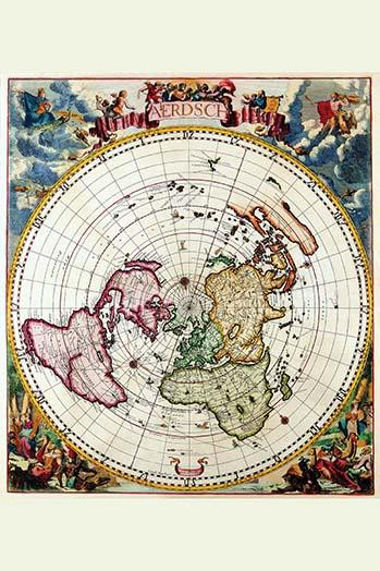 Polar Projection Map of the World - Four Dees World