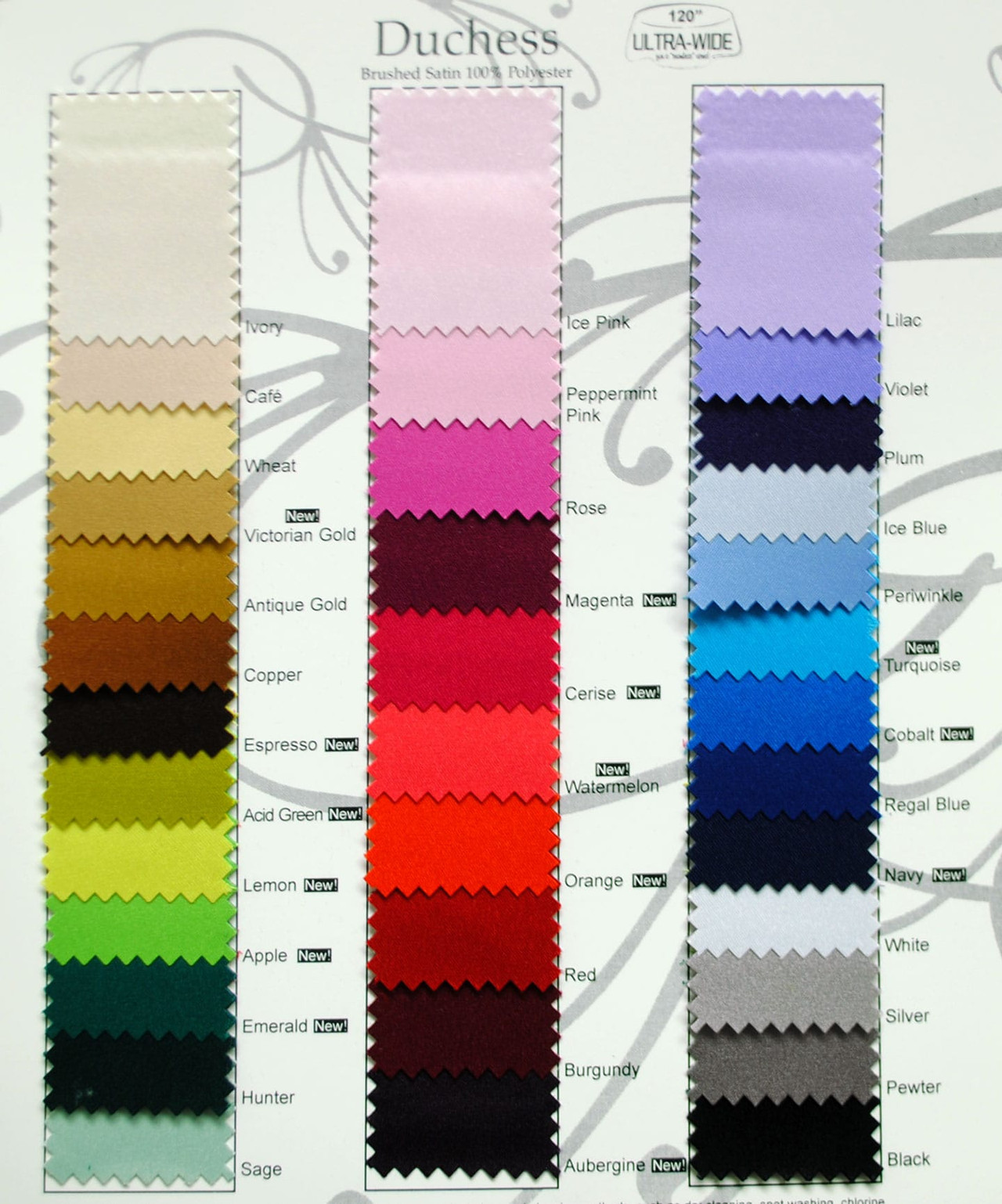 Basic Polyester Swatch Card - TableLinensforLess