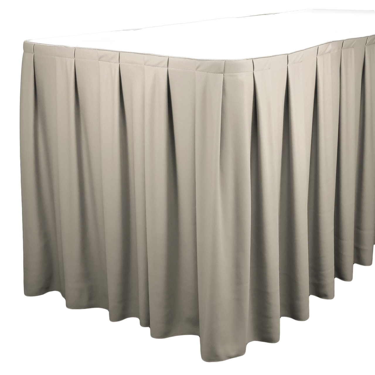 Charcoal 21 ft. SimplyPoly Box Pleat Table Skirting - TableLinensforLess