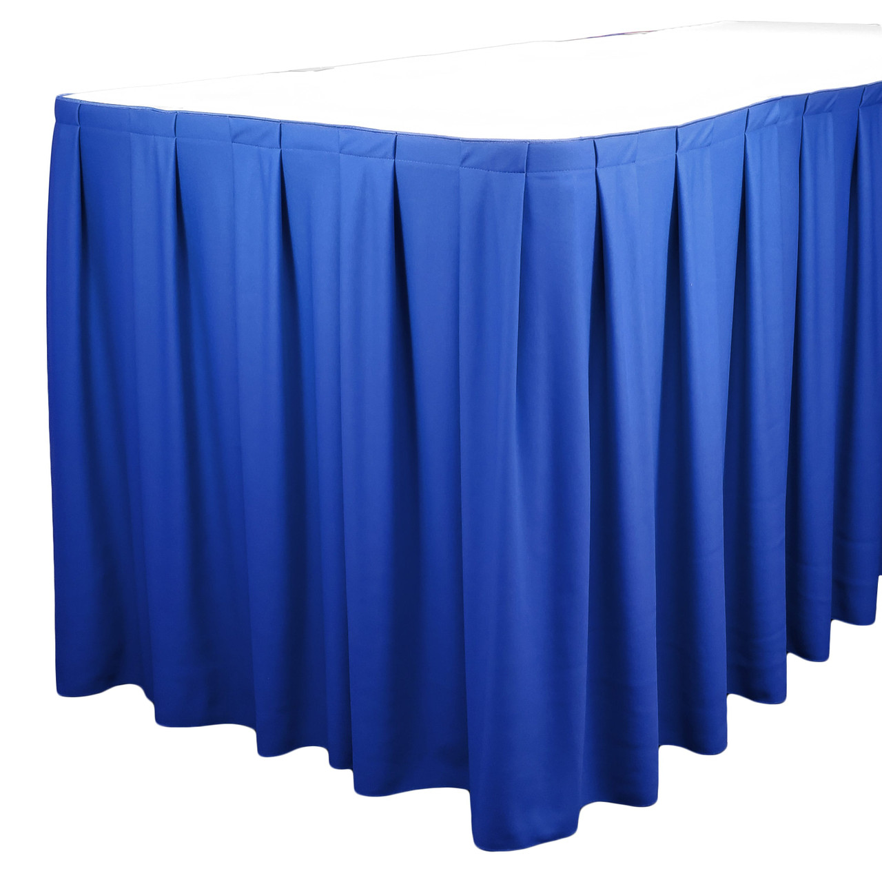 Royal Blue 13 ft. SimplyPoly Box Pleat Table Skirting - TableLinensforLess