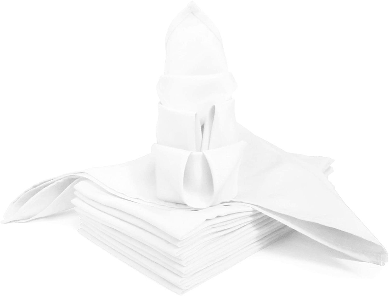 SimplyPoly XL Hemmed White 20in Cloth Napkins Pack of 12 ...
