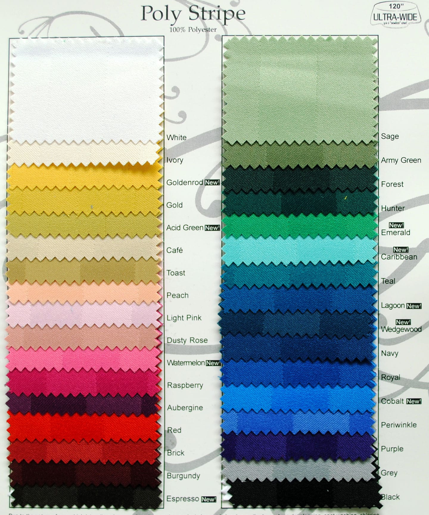 Spun Polyester Swatch Card - TableLinensforLess