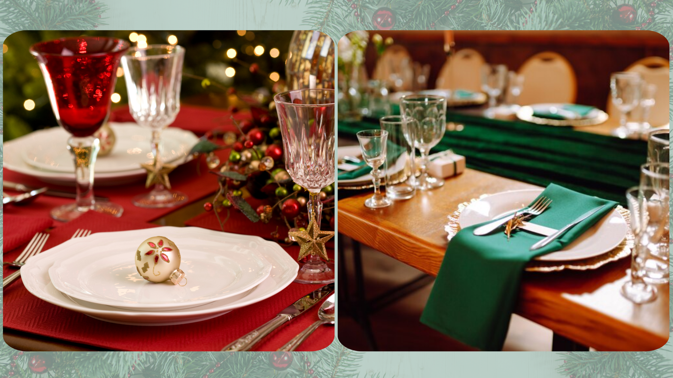 Red And Green Table Decorations