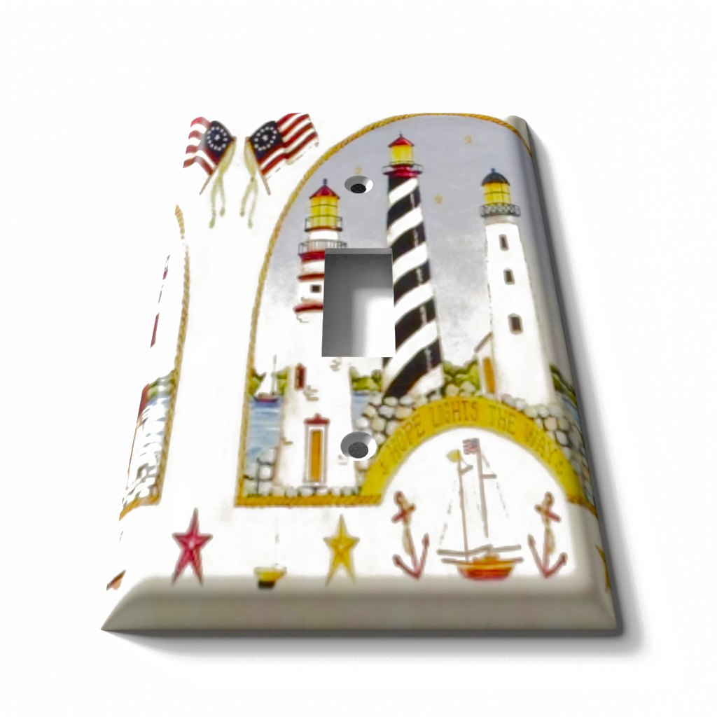 Lighthouse / Sailboat Decorative Light Switch Plate Cover - Snazzy Switch