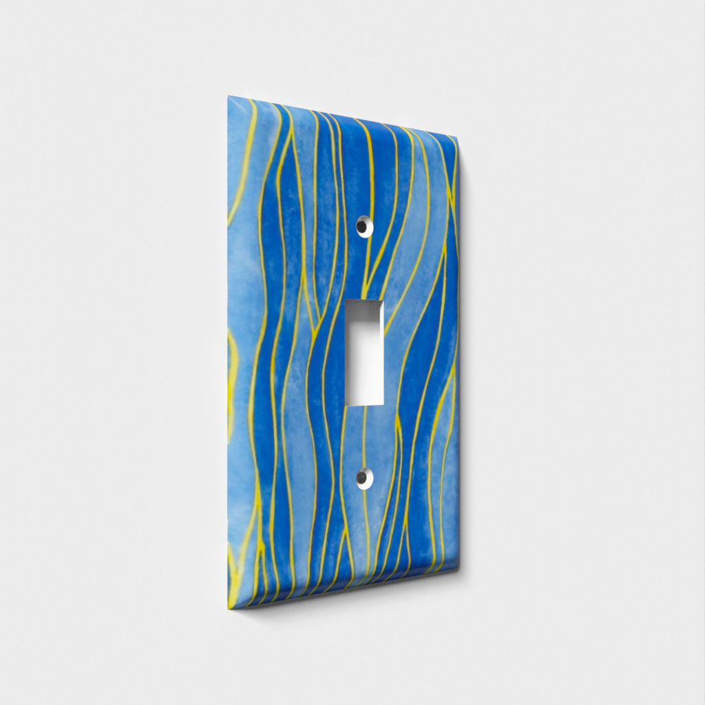 Blue Wave Decorative Light Switch Plate Cover - Snazzy Switch