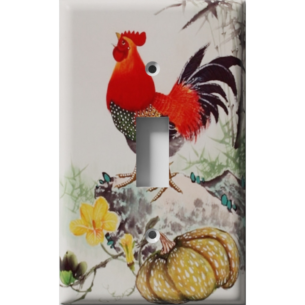 Colorful Rooster Decorative Light Switch Plate Cover - Snazzy Switch
