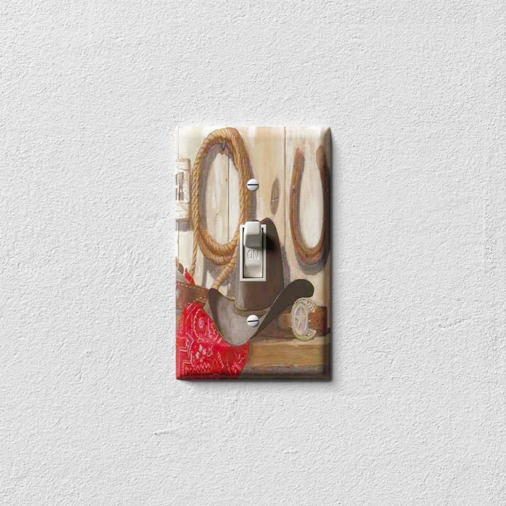 Cowboy Hat 'n' Horseshoe Decorative Light Switch Plate Cover - Snazzy ...