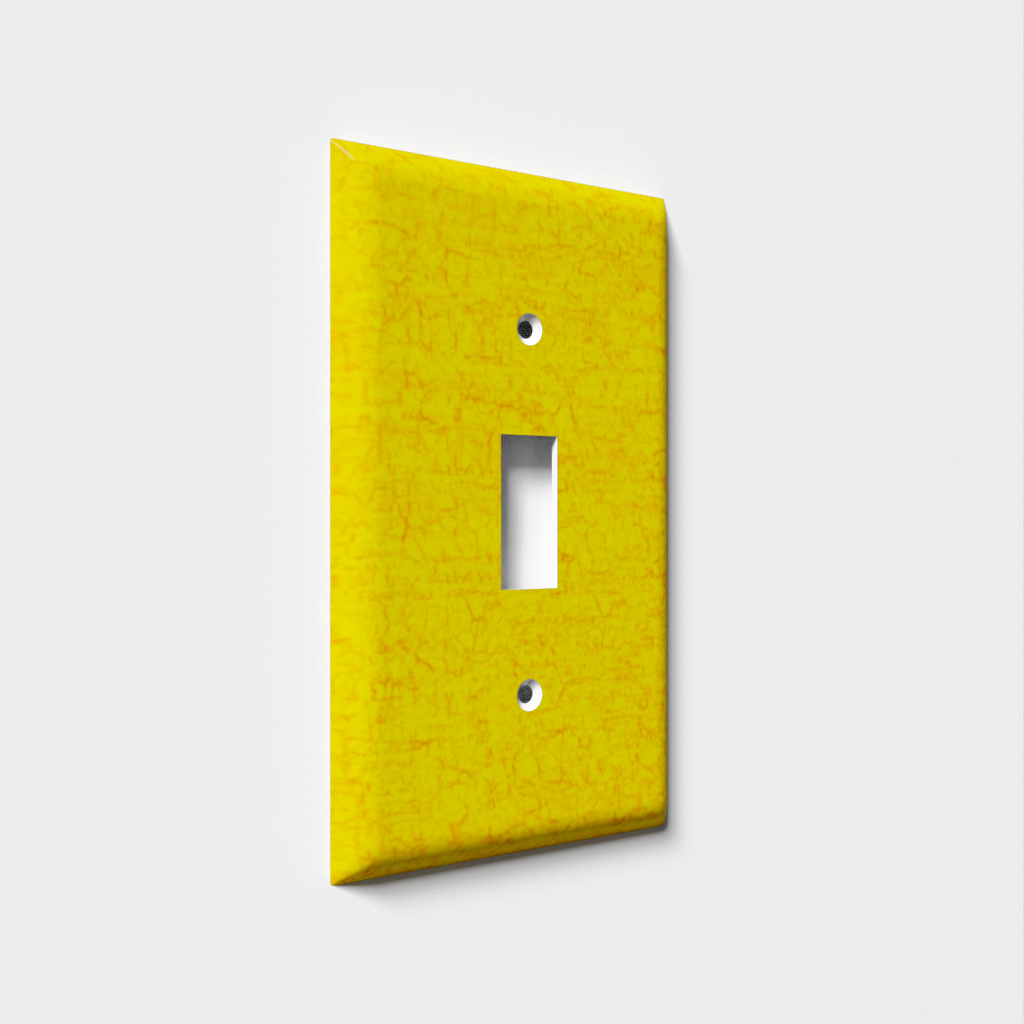 Cracked Yellow Decorative Light Switch Plate Cover - Snazzy Switch