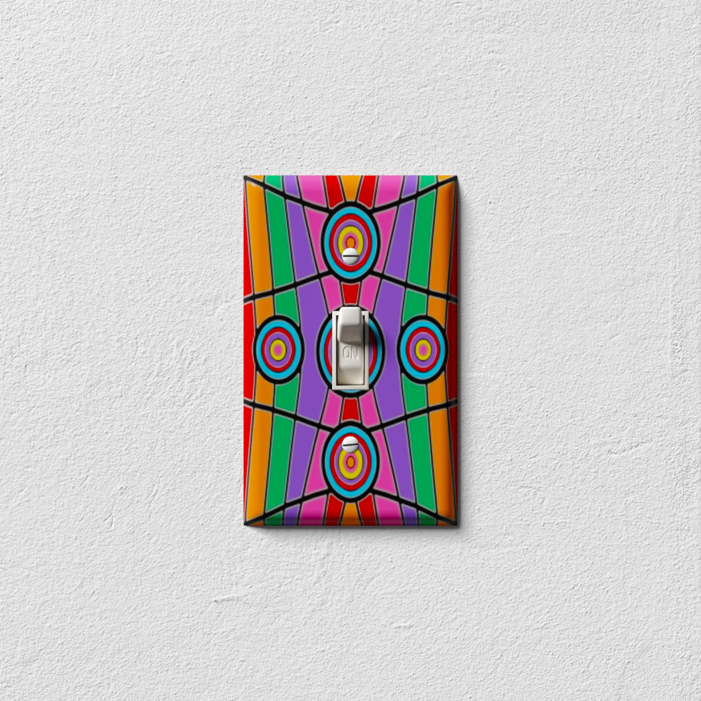 Retro Colors Decorative Light Switch Plate Cover - Snazzy Switch