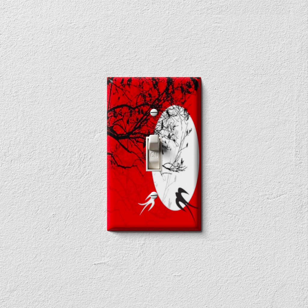 Oriental Birds Decorative Light Switch Plate Cover - Snazzy Switch
