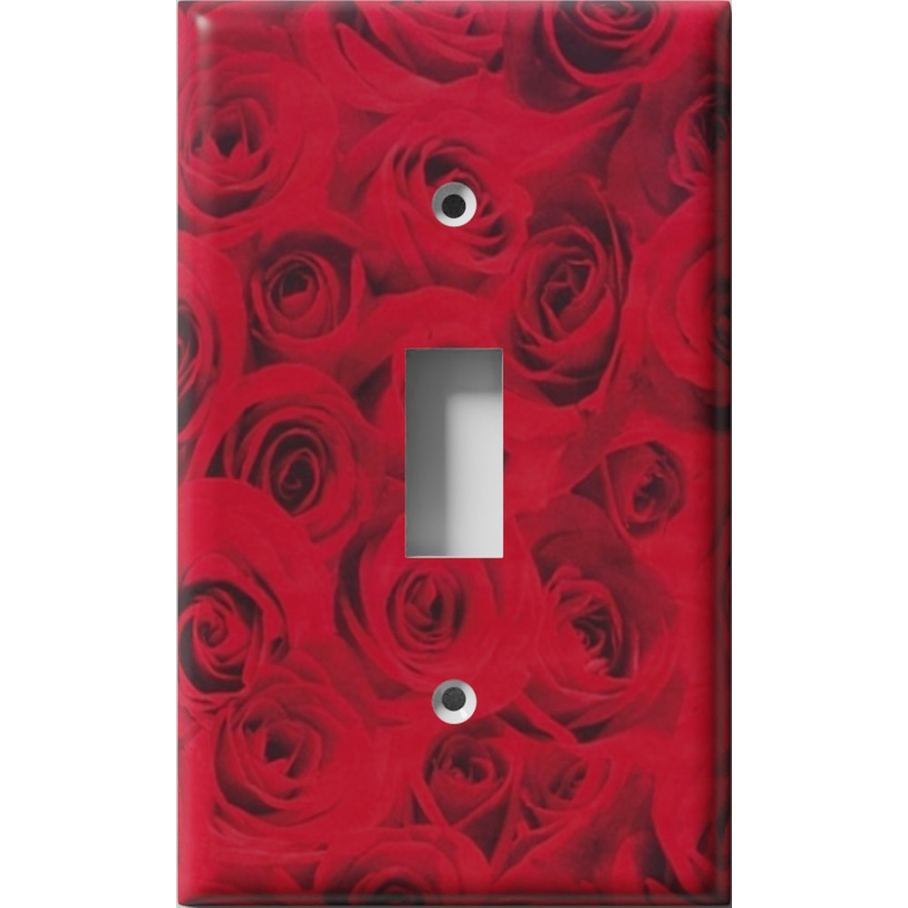 Floral Red Roses Decorative Light Switch Plate Cover - Snazzy Switch