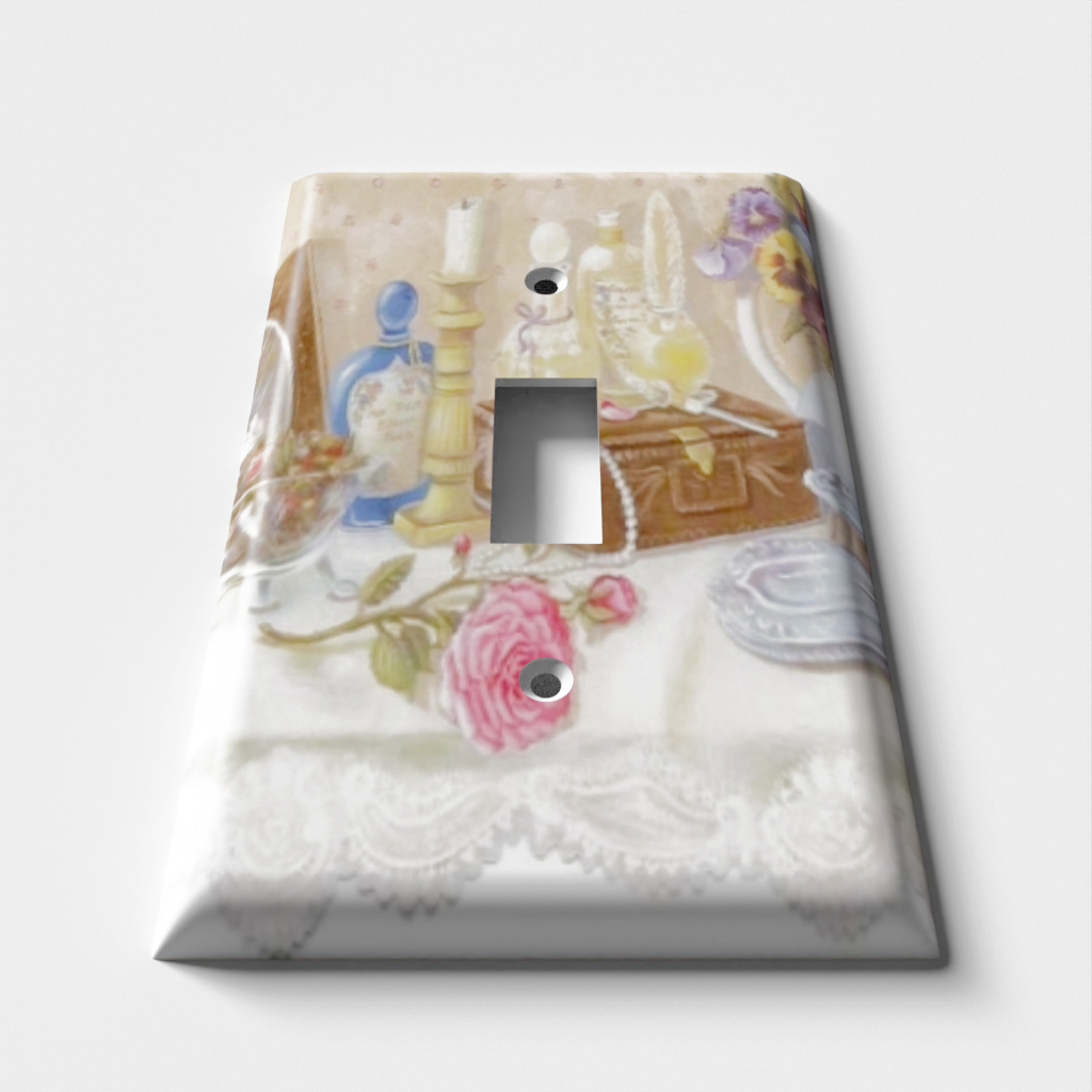 Stained Glass Roses Decorative Light Switch Plate Cover - Snazzy Switch