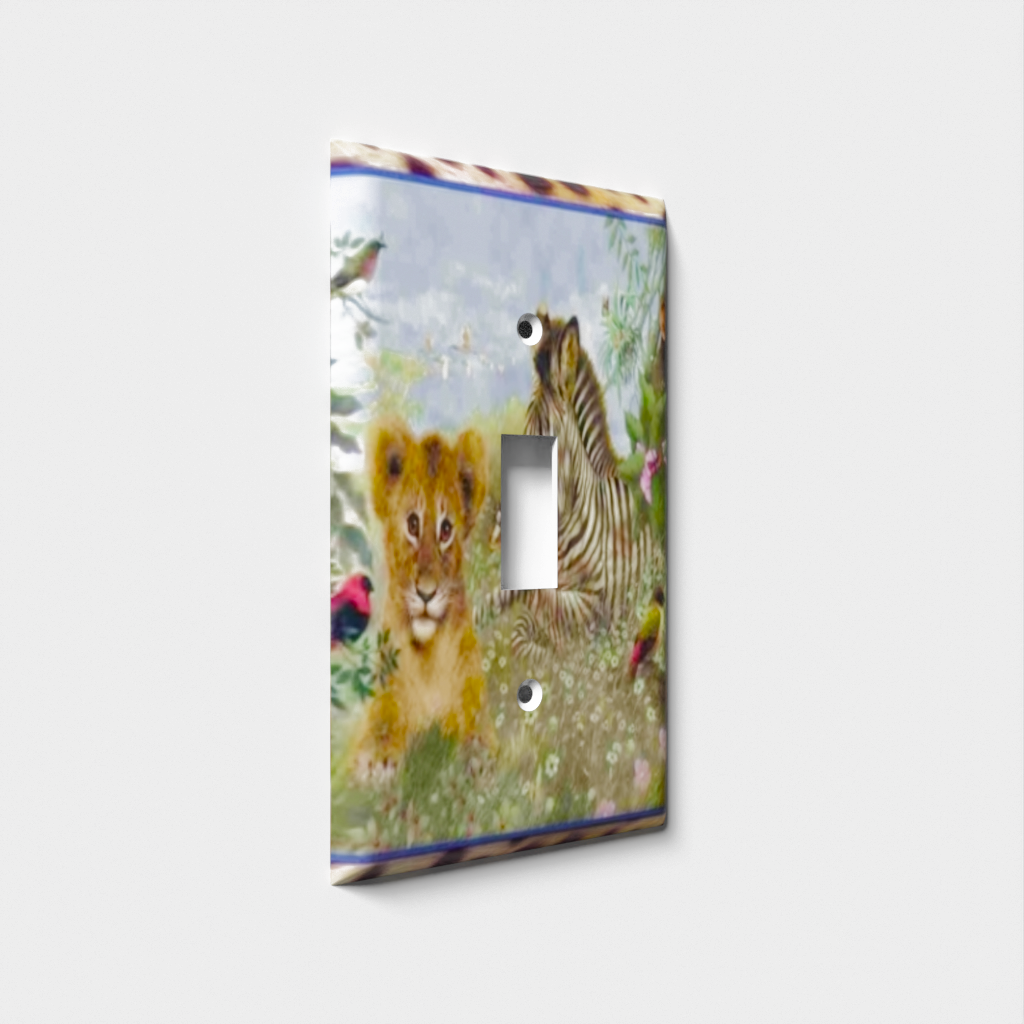 Zebra And Lion Decorative Light Switch Plate Cover - Snazzy Switch