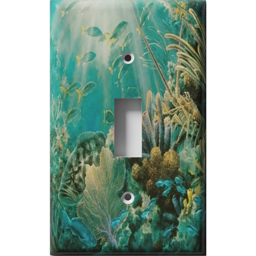 Fish In The Deep Blue Decorative Light Switch Plate Cover - Snazzy Switch
