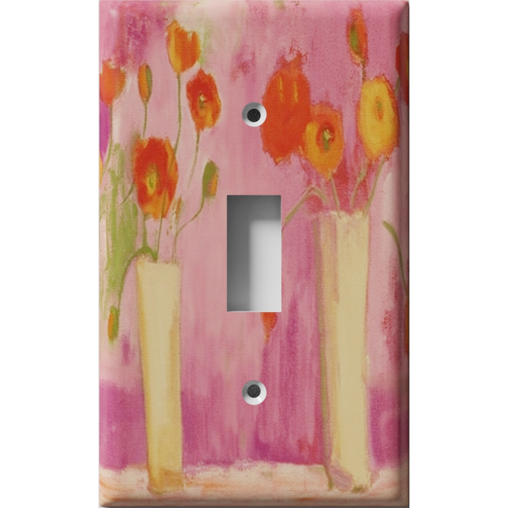 Red Flower Vases Decorative Light Switch Plate Cover - Snazzy Switch