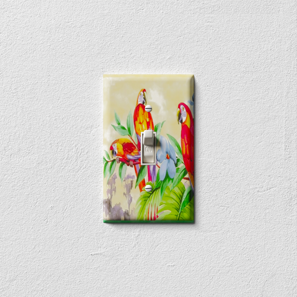 Tropical Birds Decorative Light Switch Plate Cover - Snazzy Switch
